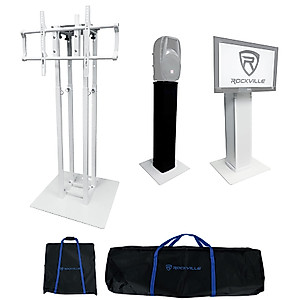 (2) Rockville RTP33-TV Pro Totem DJ Speaker/Lighting Stands w/Detachable TV Mount