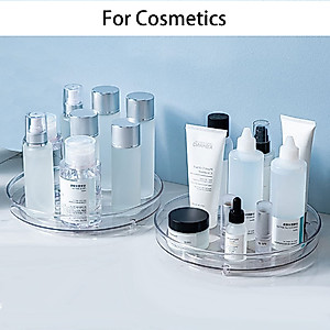 URALFA 9 Inch Lazy Susan Spice Rack Organizer, 360 Degree Rotating Round Lazy Susan Turntable for Cabinet, 2-Pack, Clear