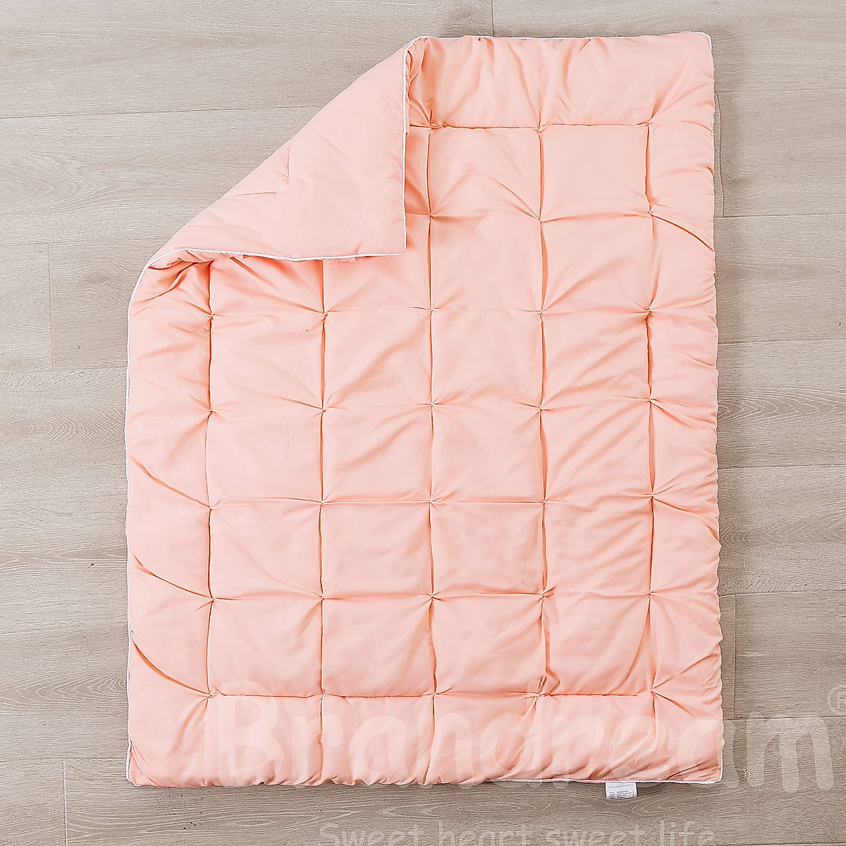 Brandream Girls Crib Bedding Pink Nursery Bedding Princess Pintuck 3 Piece Baby Comforter Set, Jade Pink