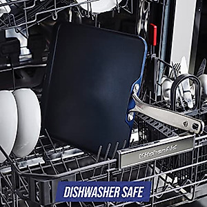 Blue Diamond Cookware Diamond Infused Ceramic Nonstick, 11" Griddle Pan, PFAS-Free, Dishwasher Safe, Oven Safe, Blue