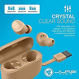 JLab Go Air Tones - True Wireless Earbuds Designed with Auto On and Connect, Touch Controls, 32+ Hours Bluetooth Playtime, EQ2 Sound, and Dual Connect (728 N)