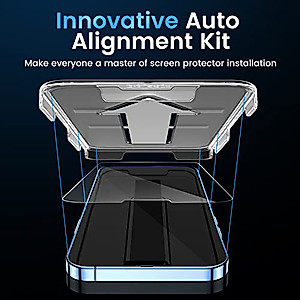 MOHAVE 2 Pack Compatible with iPhone 13 Pro Max & iPhone 14 Plus Screen Protector 6.7'' with Auto Alignment Kit, Diamond Hardness HD Tempered Glass, 10X Military Grade Shatterproof, Case Friendly