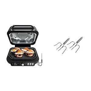 Ninja IG651 Foodi Smart XL Pro 7-in-1 Indoor Grill/Griddle Combo, Black with Roasting Lifters, 2 piece, stainless steel