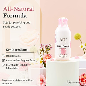 LUXE Bidet Whift Toilet Scents Spray, Rose Petal, Value Size - 4 oz / 120 mL