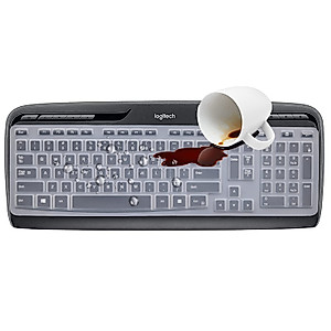 Keyboard Cover for Logitech MK320 K330 MK335 YR002/Y-R0009 Wireless Ultra Thin Silicone Keyboard Protector Skin Logitech MK320 K330 MK335 Accessories-Clear