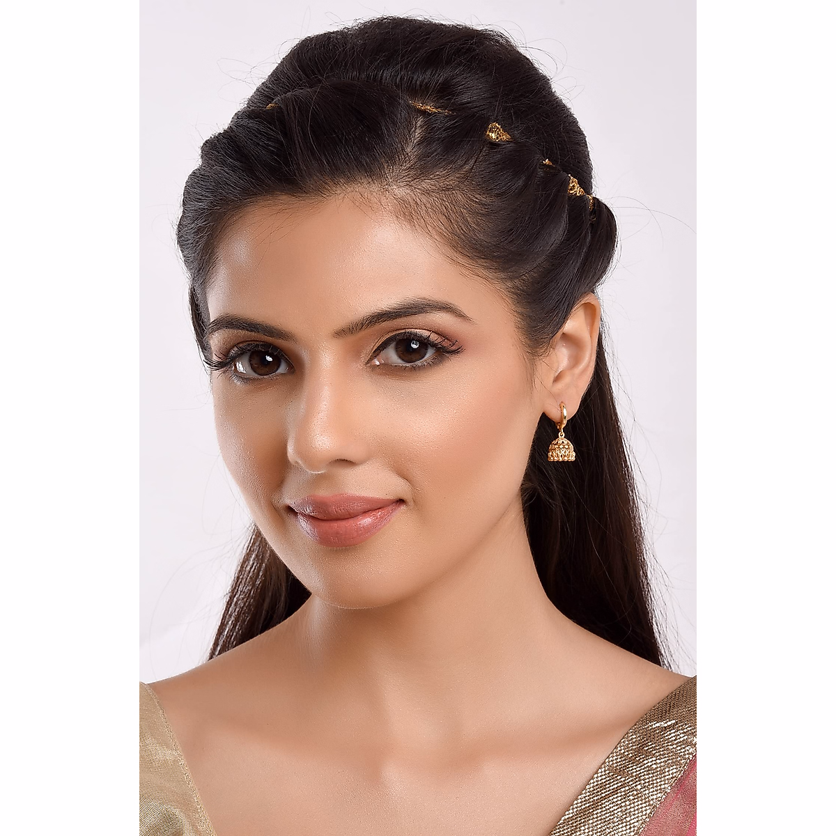 Efulgenz Gold Tone Jhumka Jhumki Hoop Earrings Indian Earrings for Women Traditional Bollywood Jhumka Jhumki Dangle Earrings Set for Women Indian Jewelry for Women Earrings