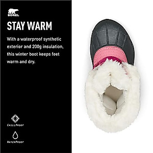 Sorel Youth Unisex Little Children's Snow Commander Boots - Tropic Pink, Deep Blush - Size 12