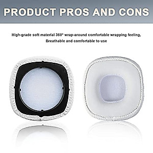 Ear Pads Replacement Earpads Ear Cushion Compatible with Marshall Major III Wireless On-Ear Headphones (White)