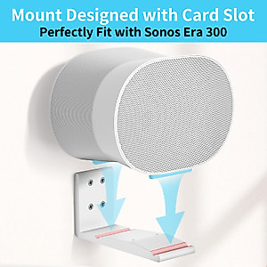 Heavy-duty Metal Speaker Mount for Sonos Era 300 Wall Mount Bracket - Space Saving Speaker Wall Mount Shelf Compatible with Sonos Era 300 Mount for Better Sound, White