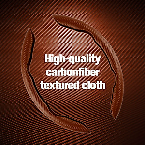 Amiss Car Carbon Fiber Anti-Skid Steering Wheel Cover/ Interior Accessories, Segmented Butterfly Universal 99% Wheel Cover Protector (Champagne)