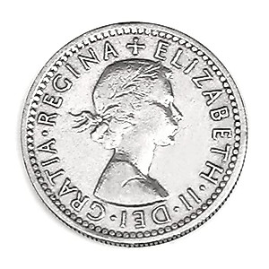 Old Sixpence Coin and Wedding Card for Bride, Something Old, Something New, Something Borrowed, Something Blue, and a Sixpence for Her Shoe. (1954~1967)