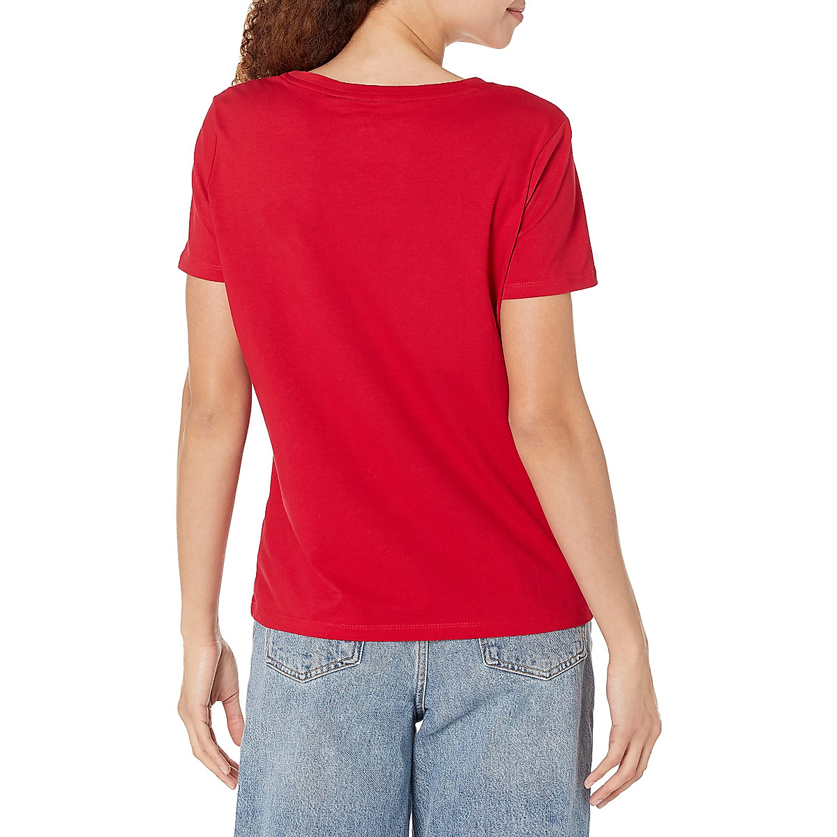 Tommy Hilfiger womens Crew Neck Logo Tee T Shirt, Scarlet Heart, Large US