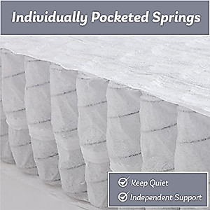 EGO Hybrid 9 Inch Queen Mattress, Cooling Gel Infused Memory Foam and Individual Pocket Spring Mattress, Made in USA, Mattress in a Box, CertiPUR-US Certified, Medium, 80"x60"