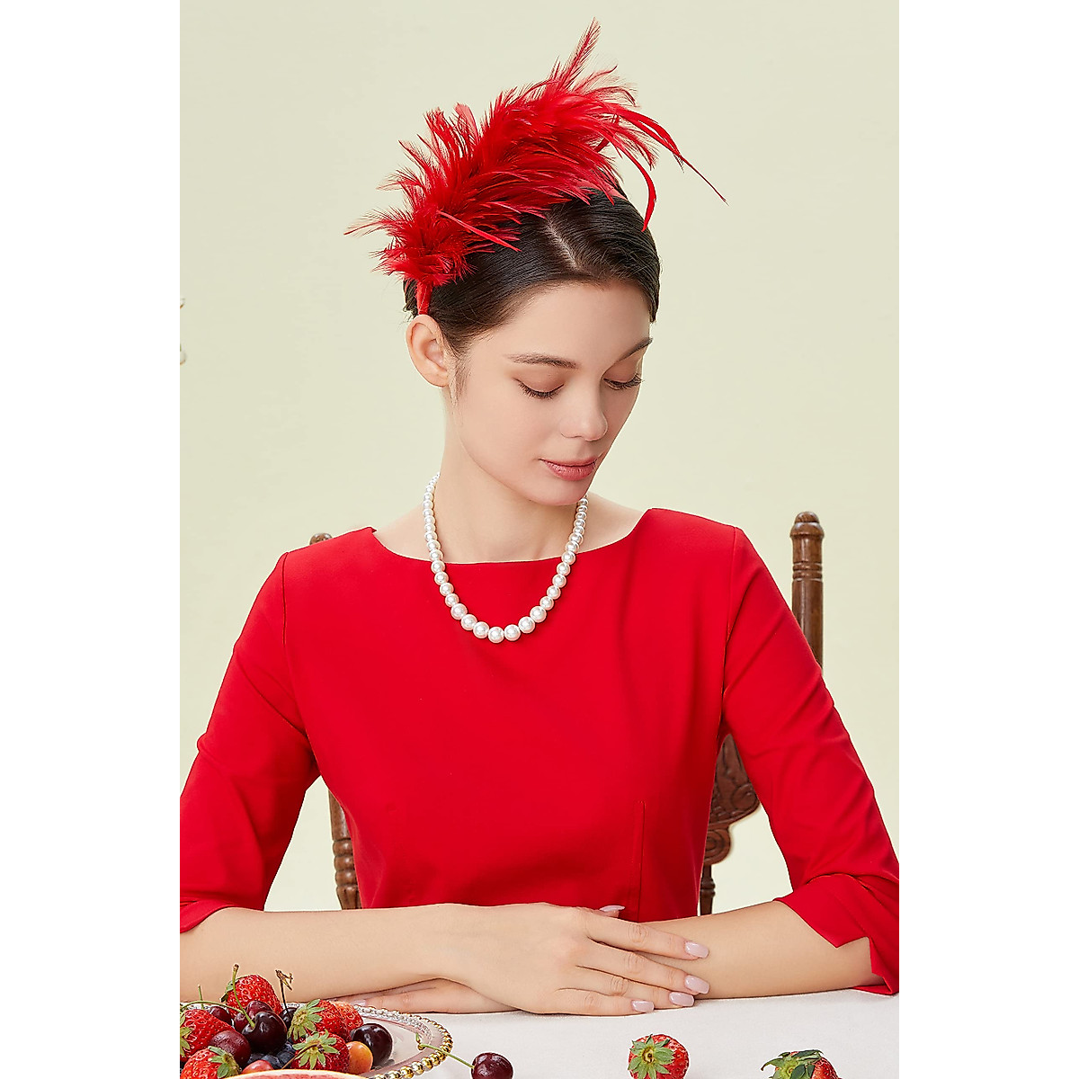 BABEYOND Fascinator Hats for Women Feather Headband Kentucky Headpiece Gatsby Derby Hat for Cocktail Wedding Tea Party