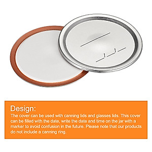 uxcell Canning Lids, 24pcs - Tinplate Split-Type Mason Jar Lid, Wide Mouth with Date Leak Proof Fits Storage Cover (Silver)