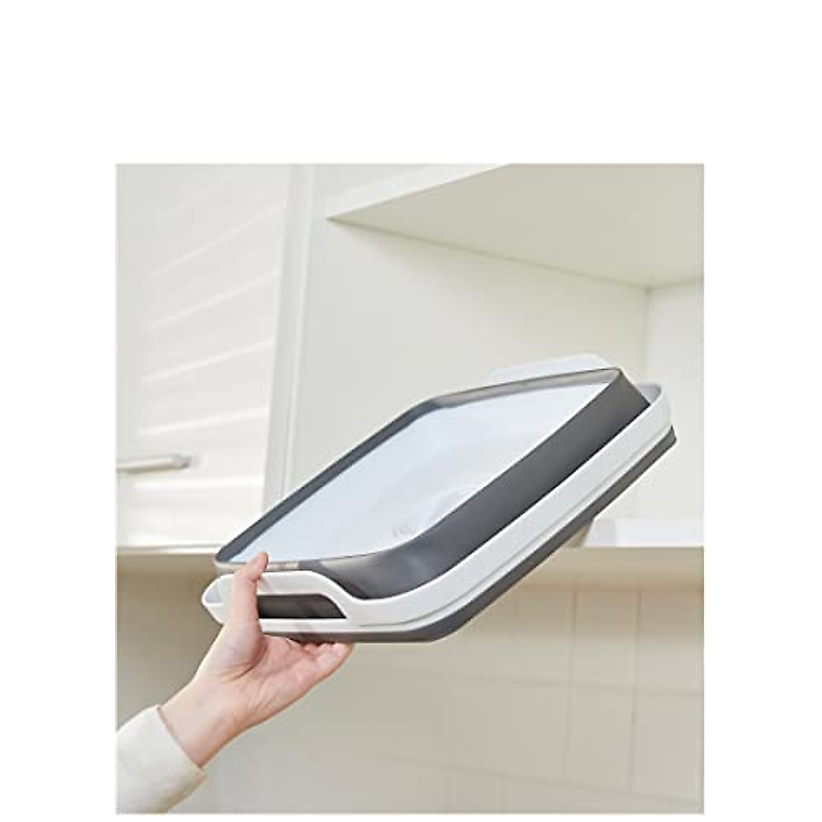 ZL ybxdxz Dish Basin Collapsible with Drain Plug Portable Wash Basin Foldable Sink Tub Carry Handle Dishpan Space Saving Kitchen Storage Tray for Camping, RV, Vegetable, Washing 9L Capacity, Gray