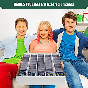 Yexiya 3 Pcs 5000 Count Card Storage Box for Trading and Gaming Cards Card Holders Collector Box Trading Card Organizer for Trading Gaming Sports Cards Collecting