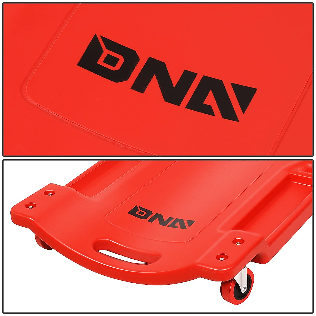 DNA MOTORING TOOLS-00201 36" L X 17" W x 4.25" H Vehicle Repair Low Profile Automotive Creeper w/Padded Headrest, Red