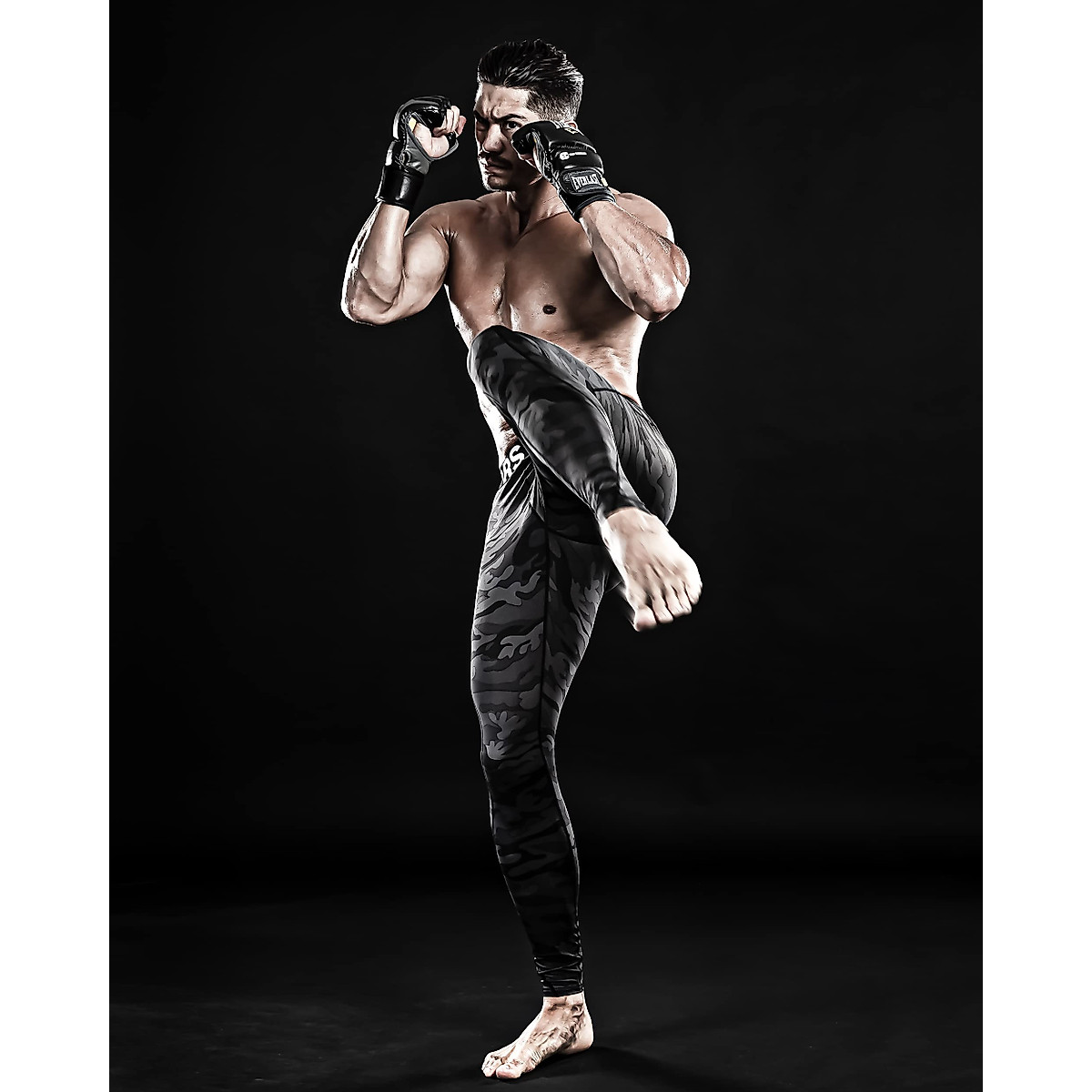 DRSKIN Men’s Compression Pants Tights Leggings Sports Baselayer Running Athletic Workout Active (DMBB04, L) Black