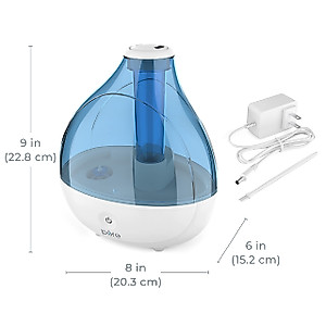 Pure Enrichment® MistAire™ Ultrasonic Cool Mist Humidifier - Quiet Air Humidifier for Bedroom, Nursery, Office, & Indoor Plants - Lasts Up To 25 Hours, 360° Rotation Nozzle, Auto Shut-Off, Night Light
