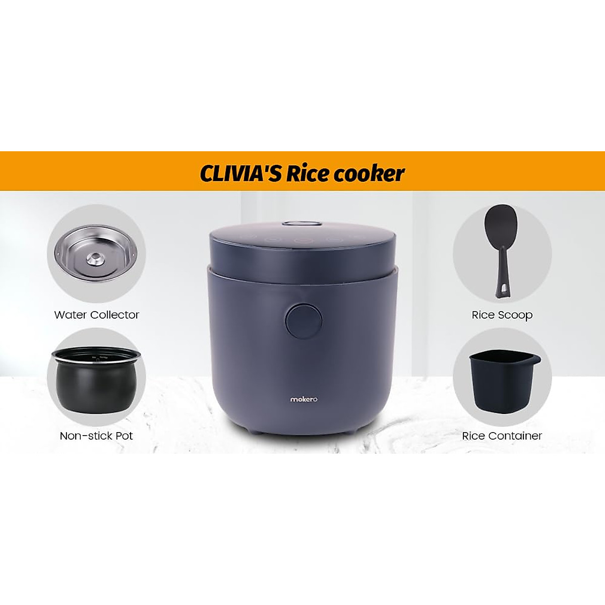 Clivia Low Sugar Rice Cooker 2L Healthy Low Carbohydrate, Mini Rice Cooker Rice Cooker, Stainless Steel Multifunctional Pot, Home Fully Automatic Multifunctional Rice Cooker