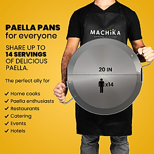 Machika Stainless Steel Pan | Stainless Steel Cookware | Induction Frying Pan for Paella and Rice Recipes | Ideal for Home Cooks, Restaurants & Catering | 14 Servings | 20 inches |
