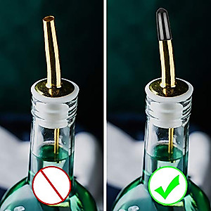 WXJ13 Pack of 200 Pourers Dust Covers with Box, Liquor Bottle Pour Spout Cover Rubber Caps, Black