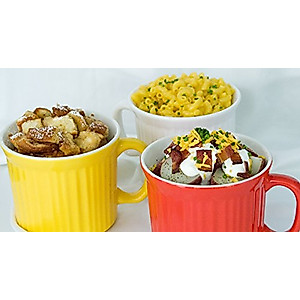 Corningware French White Pop-Ins 20-Ounce Mug with Blue Vented Plastic Cover, White