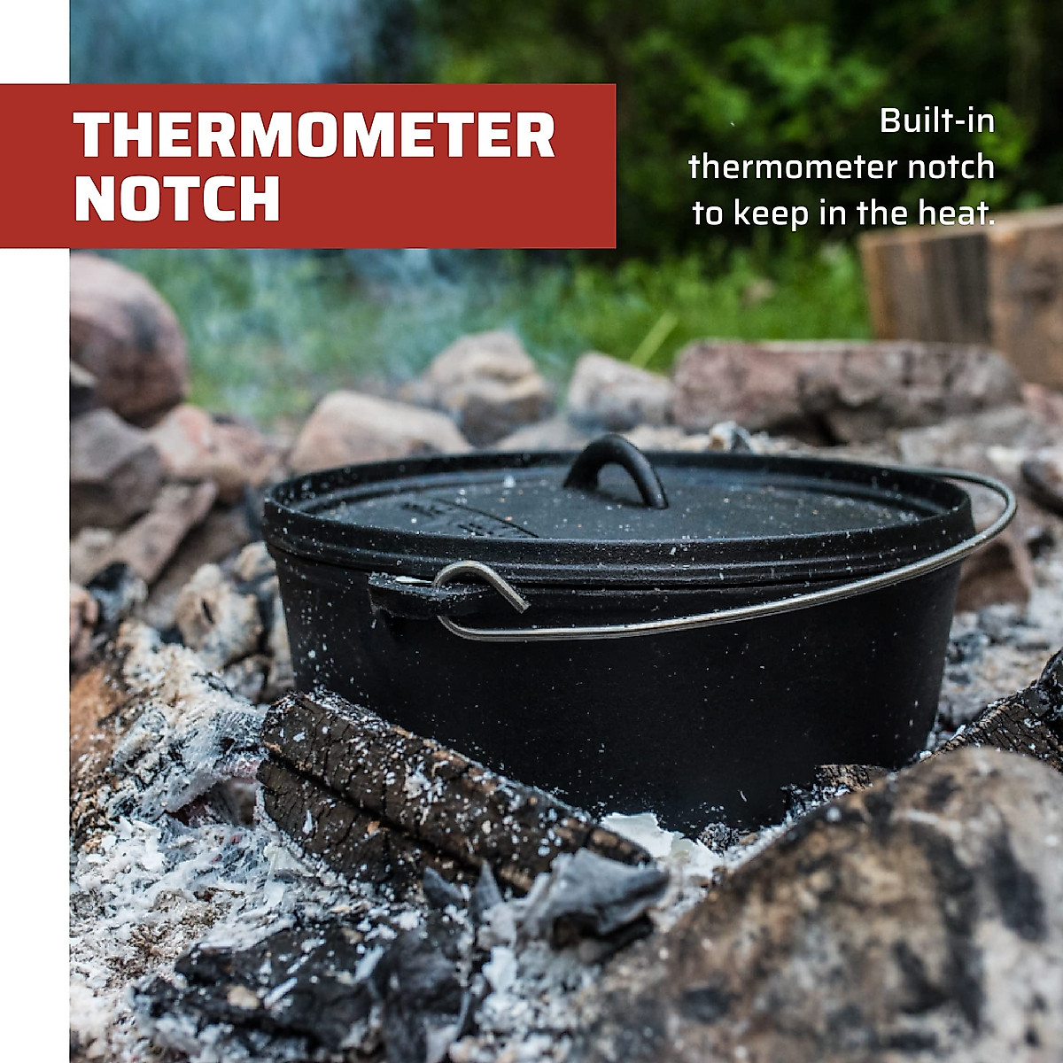 Camp Chef Classic Dutch Oven, True Seasoned Finish Cast Iron, 12" Dutch Oven