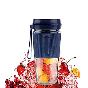 Ecoledix, Portable Blender Personal Size Blender Mixer Fruit Juicer Mini Blender Onehanded Drinking with Rechargeable USB for Sorbet Smoothie Fruit Juice Milk Shakes OutsideInside 280ML (Navy)…
