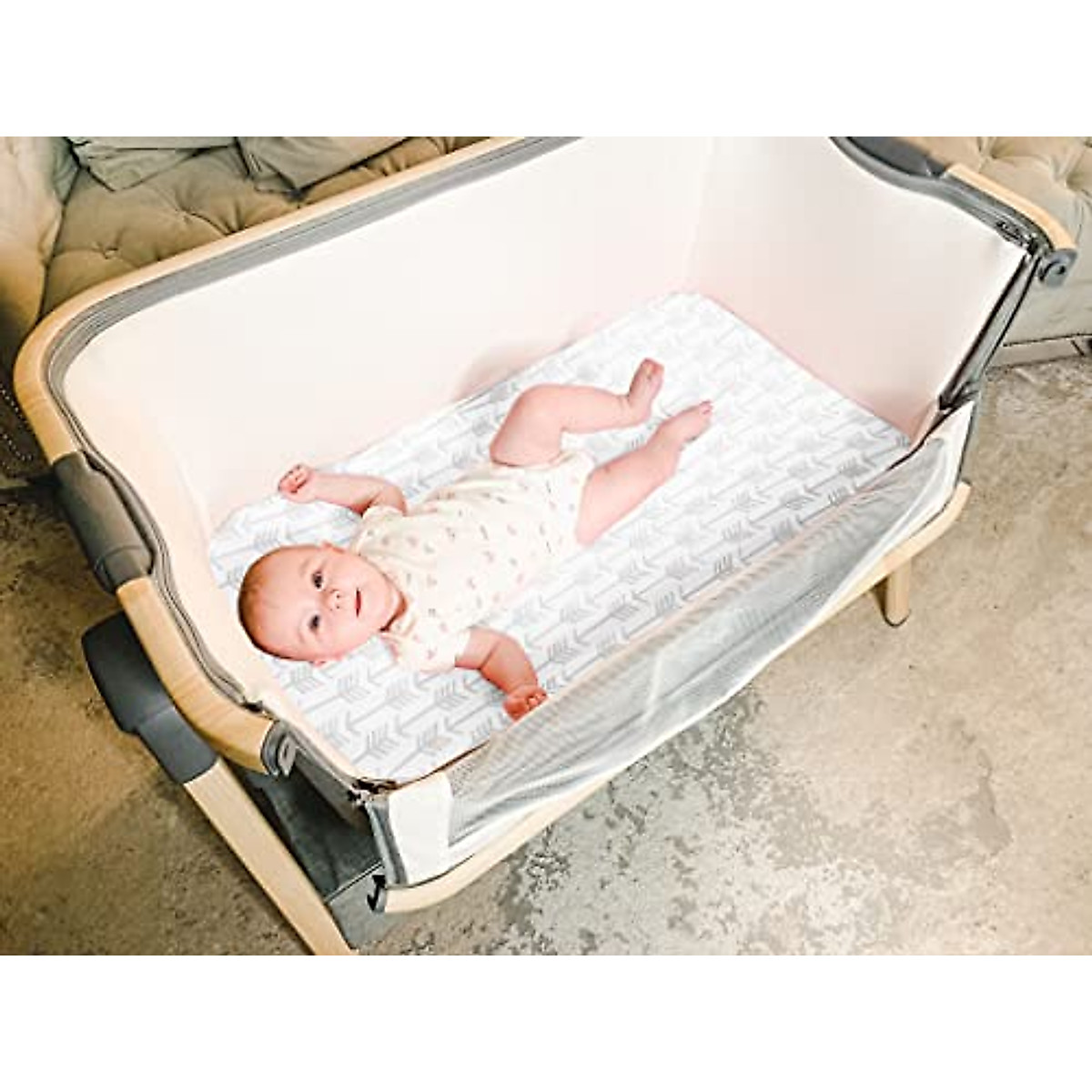 Bassinet Bed Sheets – Premium Bassinet Fitted Sheet for Halo, Mika Micky, Maxi COSI & Others - 4 Pack 100% Jersey Knit - Bassinet Bedding for Standard Size Oval or Halo Bassinet Pads for Boys & Girls