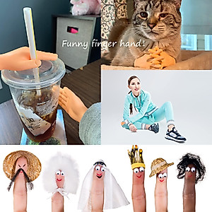 14 Pack Tiny Finger Hands,Flat Hand Style Mini Hand Finger Puppets,Fun and Realistic Little Finger Hands for Puppet Show,Gag Performance