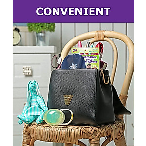 Mighty Clean Baby Potty Training Pack - 24 Disposable Toilet Seat Covers and Folding Travel Potty Seat