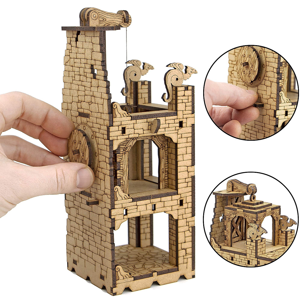 TowerRex 3D Modular Battle Map D&D Terrain Prison Buildings - DND Accessories, Set for Dungeons & Dragons, Pathfinder, Warhammer, Tabletop Battle mat Grid, Wargaming Terrain for 32mm 28mm Miniatures