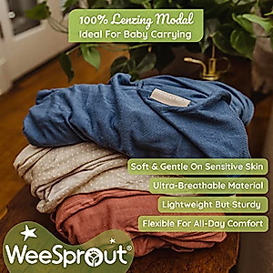 WeeSprout Baby Wraps Carrier - Perfect Baby Carrier Wrap Sling for Newborn and Infant, Enhances Baby Bonding, Soft and Breathable, Ideal for Babywearing