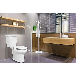 Centoco Elongated Toilet Seat Soft Close, Closed Front with Cover, Molded Wood, Made in the USA, 900SC-001, White