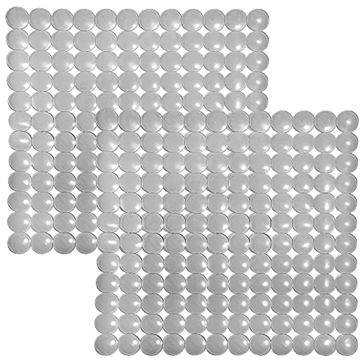 Coopay 2 Pack Kitchen Sink Mat Plastic Sink Protect Mat PVC Eco-friendly Kitchen Adjustable Stainless steel/Porcelain Dish Drying Pad Sink Protector for Bottom of Kitchen Sink, 11 x 11 Inches (Gray)