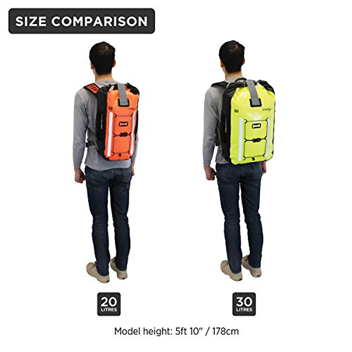 OverBoard Waterproof Pro-Vis Backpack, Orange, 30-Liter