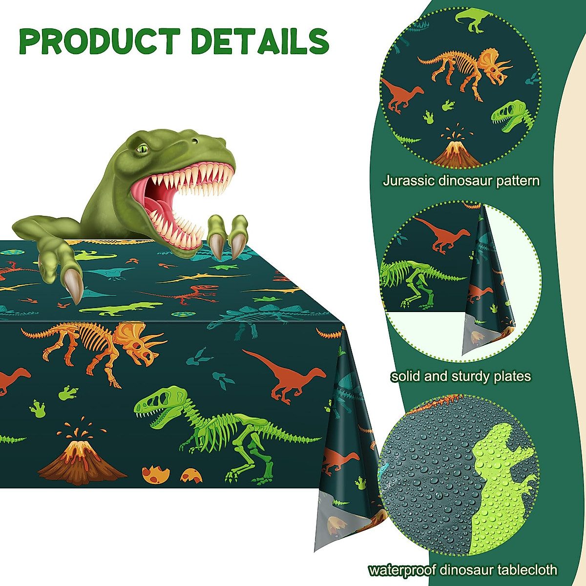 Uiifan 171 Pcs Dinosaur Party Supplies Include Dinosaur Birthday Paper Plates Cups Napkins Tableware Set Dinosaur Tablecloth Banner for Boys Kids Baby Shower Dino Theme Birthday Party Decorations
