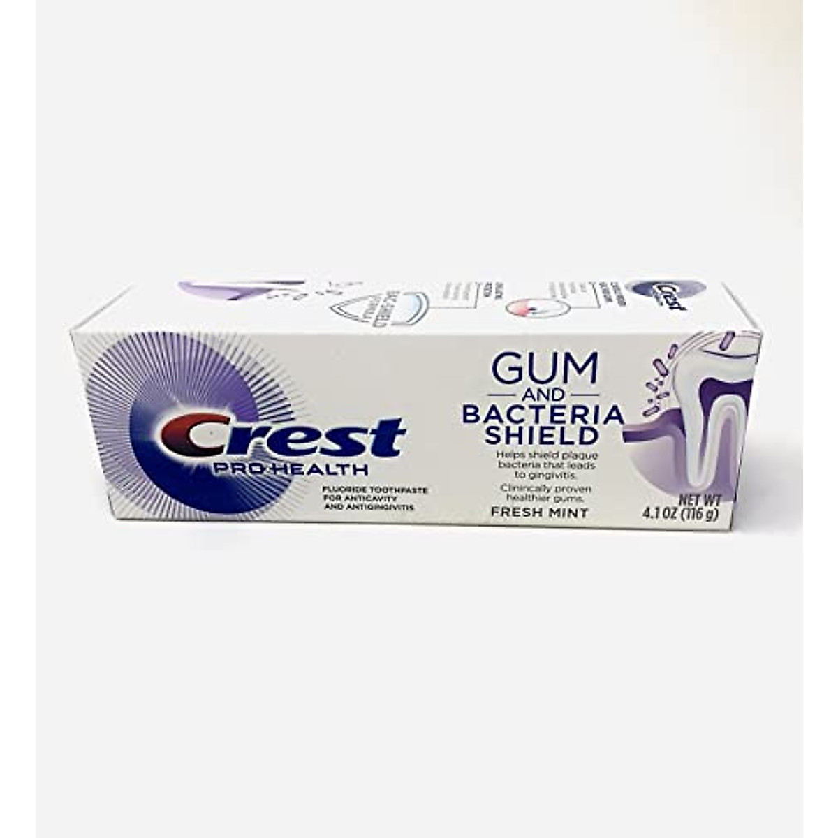 Crest Bacteria Shield & Gum Anticavity Fluoride Toothpaste, 4.1 Ounce (Pack of 1)