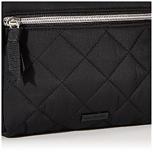 Vera Bradley Women's Performance Twill RFID Medium Triple Compartment Crossbody Purse, Black, One Size