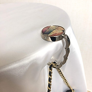 Store-Play Mother of Pearl Purse Hook Magnet Clip Table Handbag Hanger Foldable Table Holder (New Patchwork)