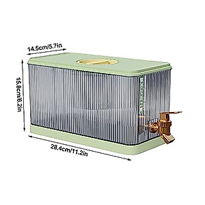 Large Capacity Summer Household Thickened,Frigerator Cold Kettle,Environmental & Reusable Cold Water Bottle With Faucet Fruit Teapot Lemonade Bucket (Green)