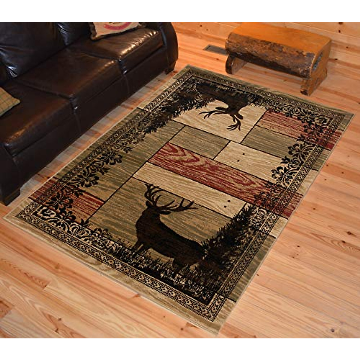 Mayberry Rugs Woodgrain Elk Area Rug, 5'3"x7'3", Multicolor