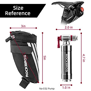 ROCKBROS Bike Saddle Bag Small Seat Bag Bicycle Bag Under Seat Bike Accessories Storage Pouch Ultralight Cycling Wedge Pack for Road Mountain MTB Foldable Bike