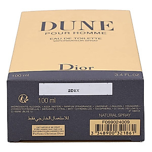 Dune By Christian Dior For Men. Eau De Toilette Spray 3.4 Oz