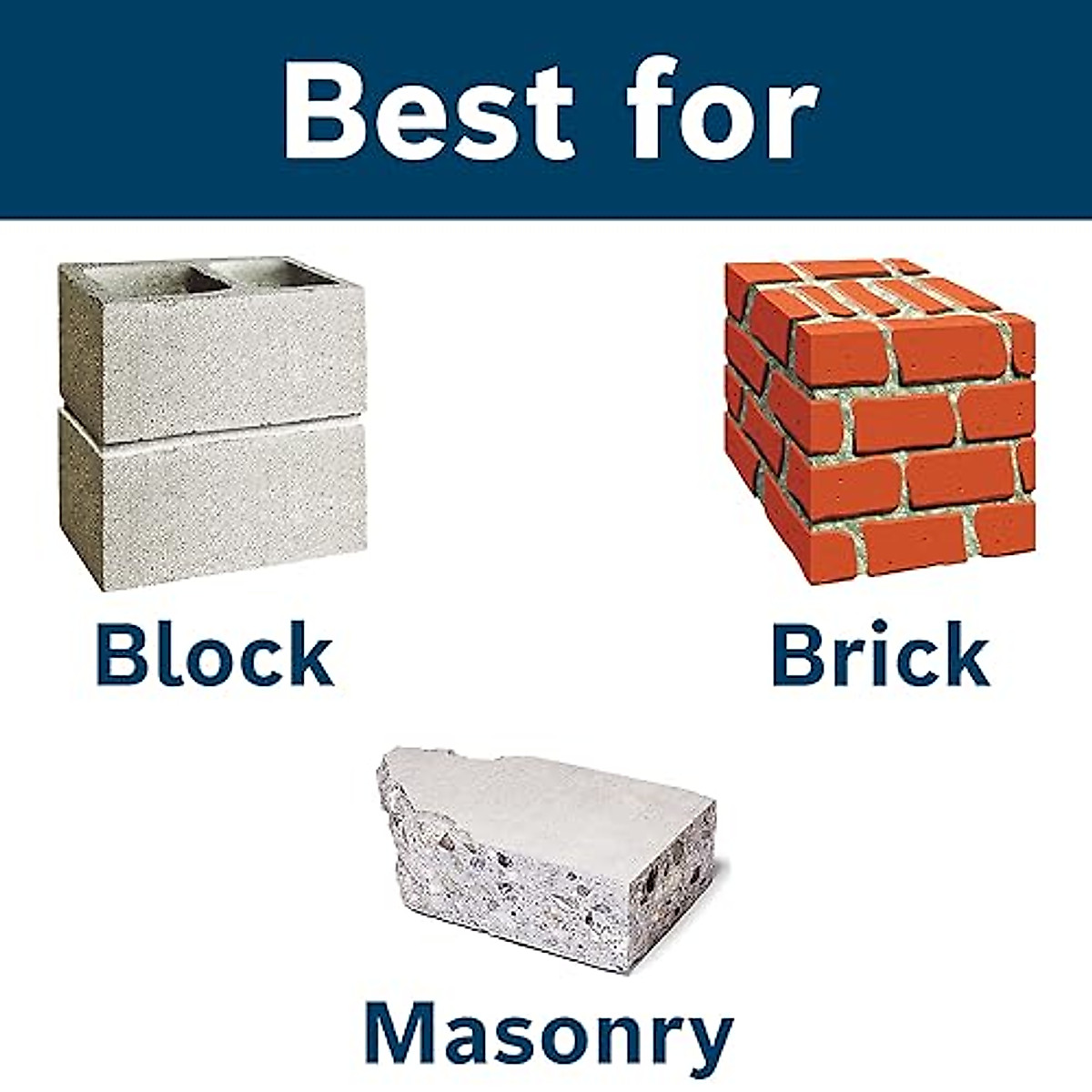 BOSCH BM5000 14-Piece Fast Spiral Rotary Masonry Carbide Tip Bits Assorted Set for Rotary Drilling Applications in Block, Brick, Masonry