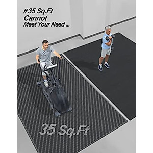 7' x 5' x 7mm Extra Large Exercise Mat, [35 Sq.Ft] Heavy-Duty & Extreme Non-Slip Rubber Gym Flooring for Home Gym, Pro Yoga Mat Gym Mat for Home Workout & Exercise Equipment, Shoe-Friendly Thick Workout Mat, with Portable Storage Bag