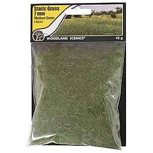 Woodland Scenics Static Grass, Light Green, Medium Green, and Dark Green, 4mm (Pack of 3) - with Make Your Day Paintbrushes