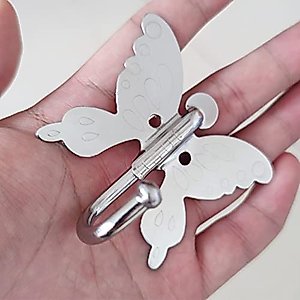 AOLZUNK 5 Set Butterfly Shape Single Hook, Clothes Hooks, Cap Hooks, Key Hooks, Hanger Hooks for Robe Towel Coat Hooks in Bathroom Kitchen Sticky Hooks